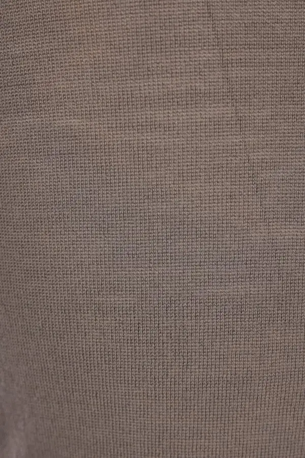 Rick Owens Cropped Pullover With Ribbed Belt And Slit - Gray