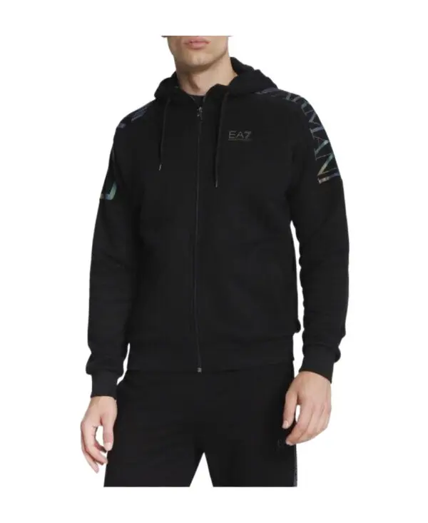 EA7 Zip-up Hooded Jacket With Logo Detail