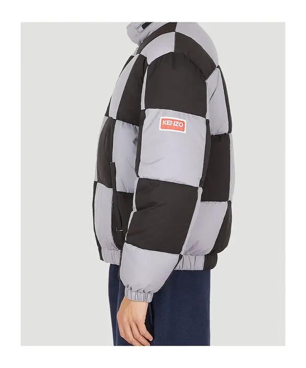 Kenzo Checked Boxy Padded Coat