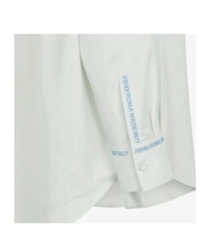 Fendi Striped Silk Shirt With Embroidered Logo