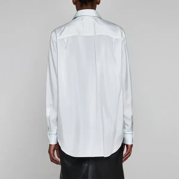 Fendi Striped Silk Shirt With Embroidered Logo