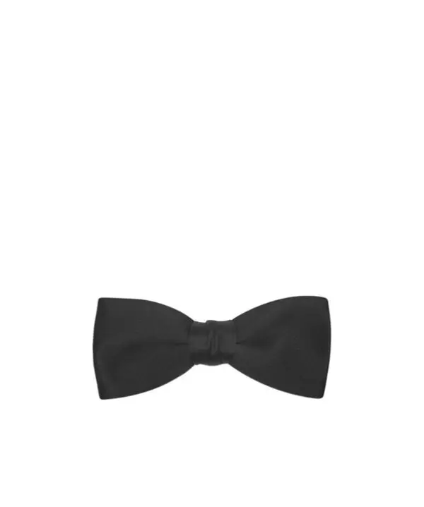 Saint Laurent Yves Bow Tie In Silk Satin - Black