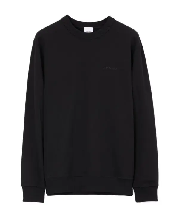 Burberry Embroidered Logo Crewneck Sweatshirt - Black