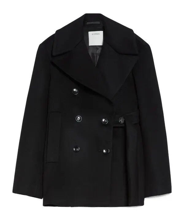 Sportmax Orchis Double-breasted Belted Coat - Black