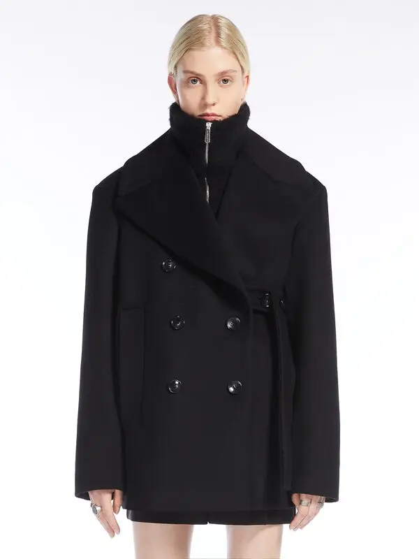 Sportmax Orchis Double-breasted Belted Coat - Black