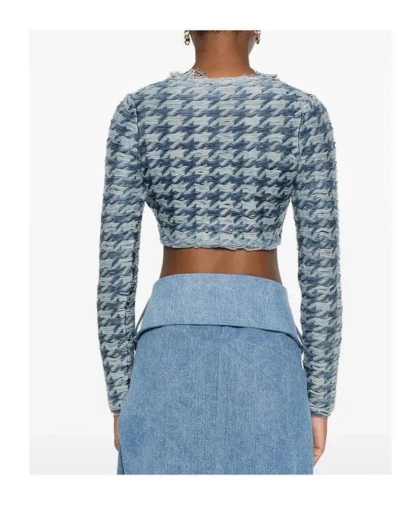 DIESEL® Houndstooth Knit Cropped Cardigan