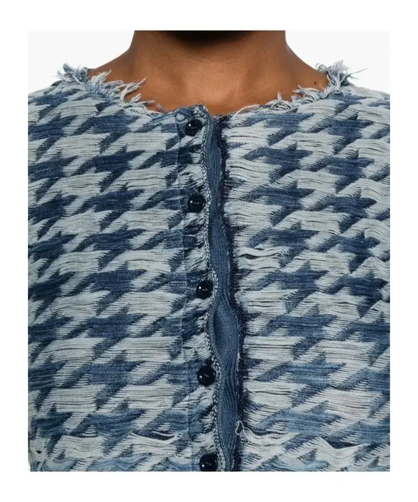 DIESEL® Houndstooth Knit Cropped Cardigan