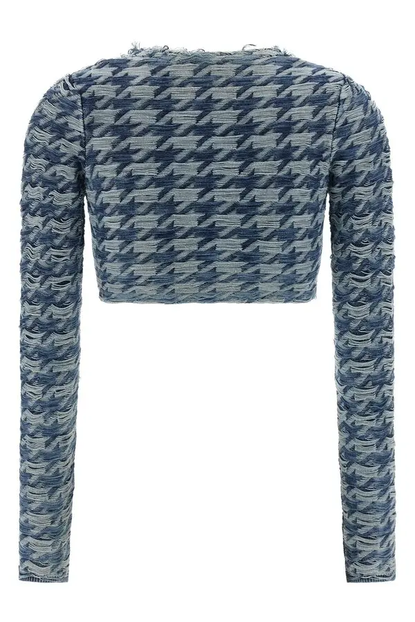 DIESEL® Houndstooth Knit Cropped Cardigan
