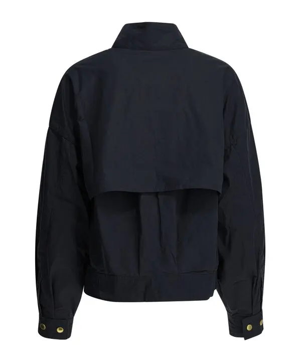 Barbour Logo Detailed Zip Up Jacket - Black