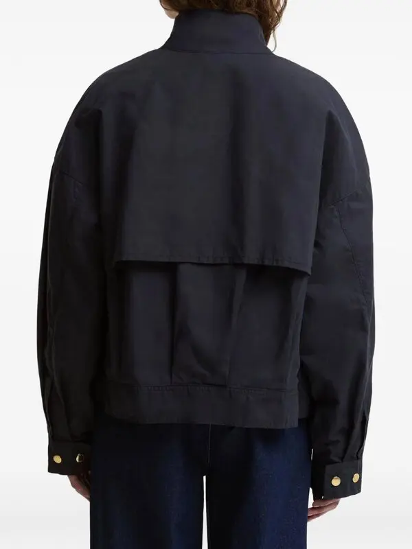 Barbour Logo Detailed Zip Up Jacket - Black