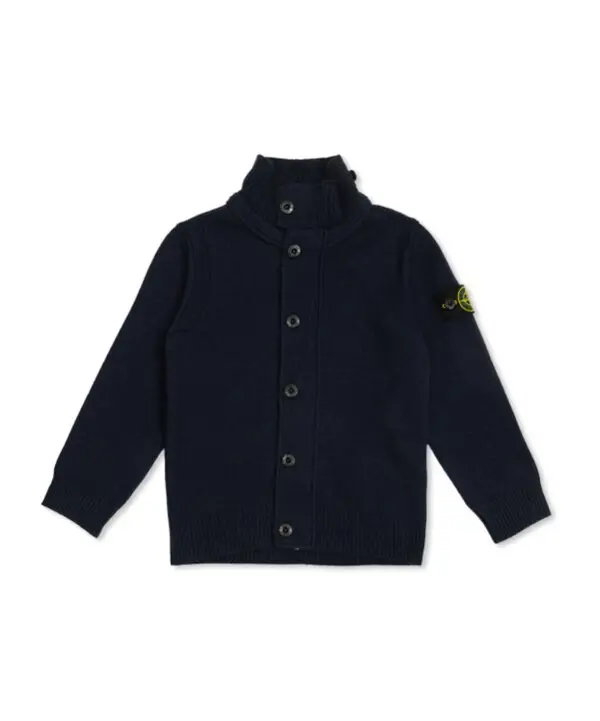 Stone Island High-neck Buttoned Cardigan - Blue