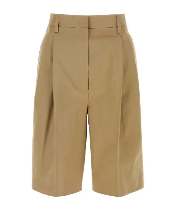 Prada Pleated Bermuda Shorts - Khaki