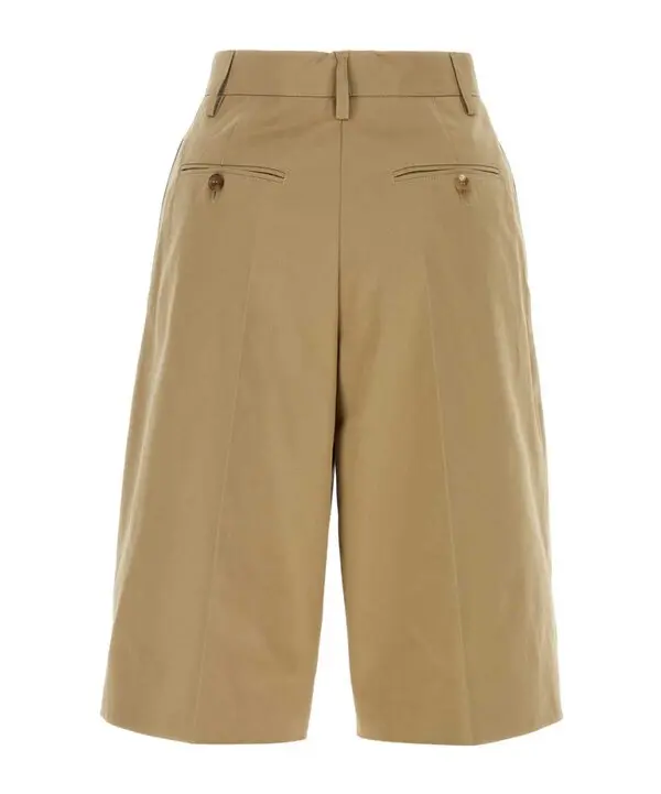 Prada Pleated Bermuda Shorts - Khaki