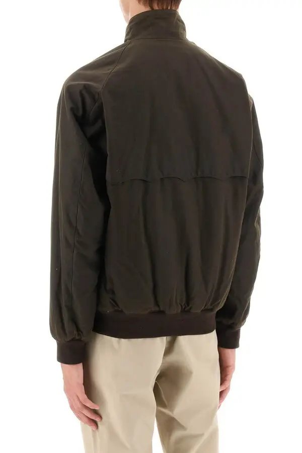 BARACUTA Waxed Zip Jacket - Black
