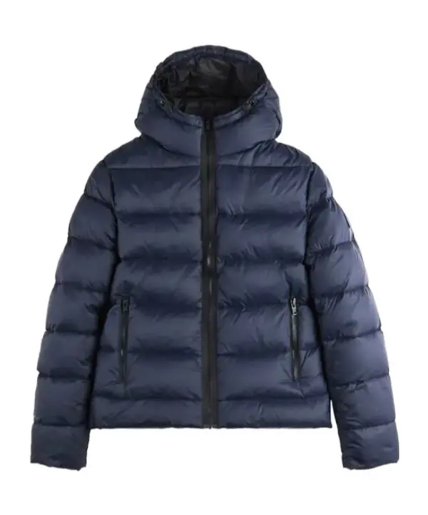 FAY Quilted Down Hooded Jacket - Blue