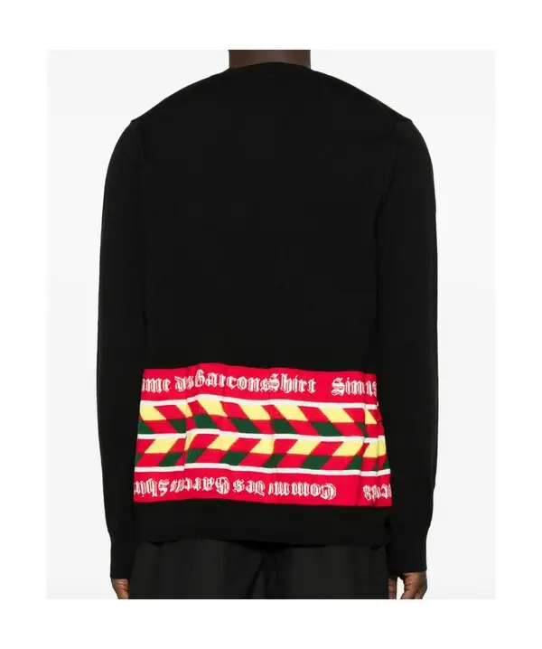Comme Des Garçons Geometric Pattern Crew Neck Sweater