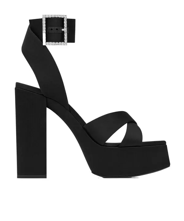 Saint Laurent Bianca Embellished Heeled Sandals