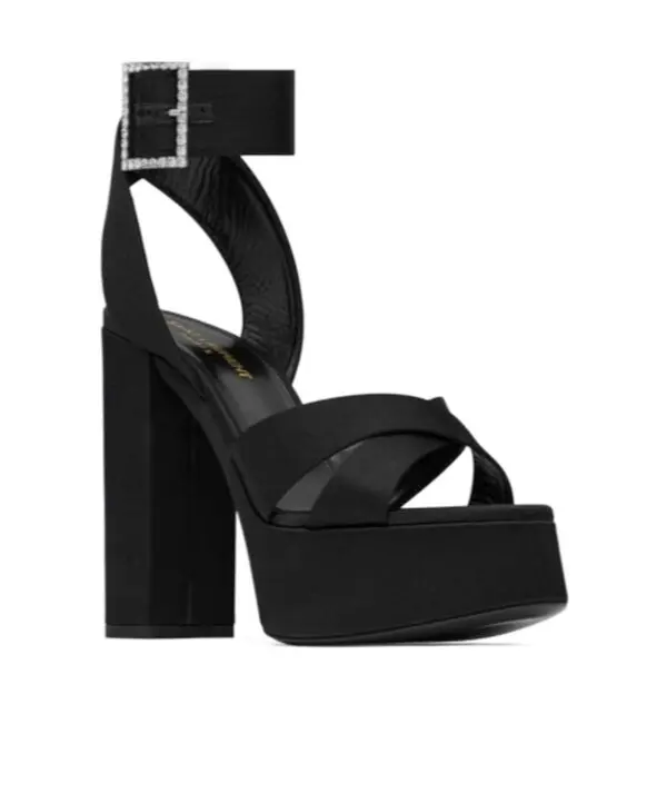 Saint Laurent Bianca Embellished Heeled Sandals