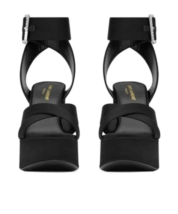 Saint Laurent Bianca Embellished Heeled Sandals
