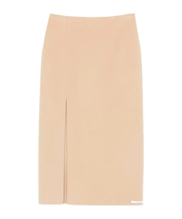 Sportmax Slit Midi Skirt With Zipper Detail