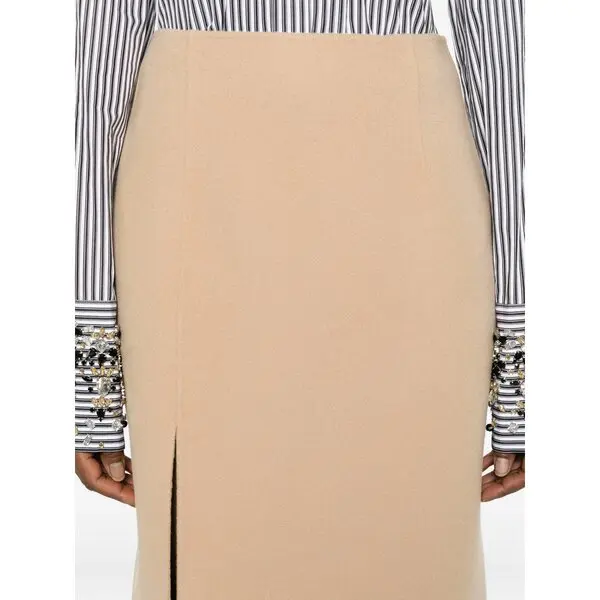 Sportmax Slit Midi Skirt With Zipper Detail