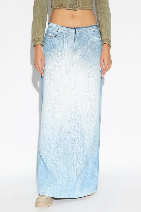 DIESEL® Washed A-line Maxi Skirt