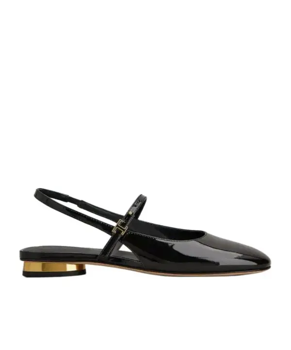 TOD'S Mary Jane Flats With Enamel T Detail