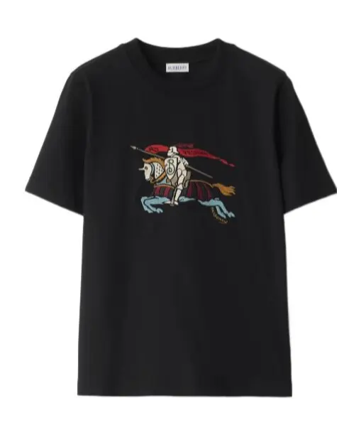 Burberry Ekd Embroidered Crewneck T-shirt - Black