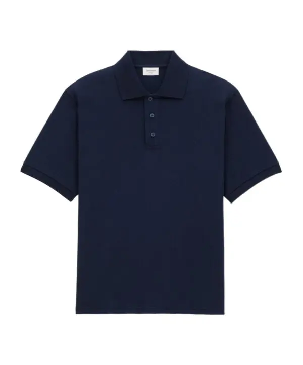 Saint Laurent Cassandre Short-sleeved Polo Shirt - Navy