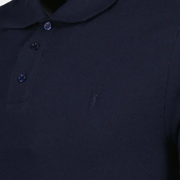 Saint Laurent Cassandre Short-sleeved Polo Shirt - Navy