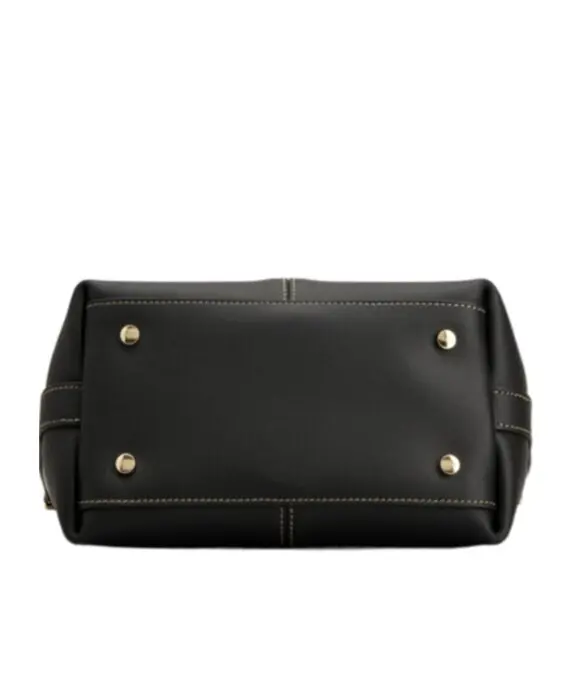 TOD'S Logo Engraved Mini Shopping Bag - Black
