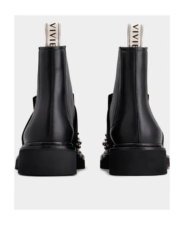 ROGER VIVIER Leather Chelsea Ankle Boots With Embellished Buckle