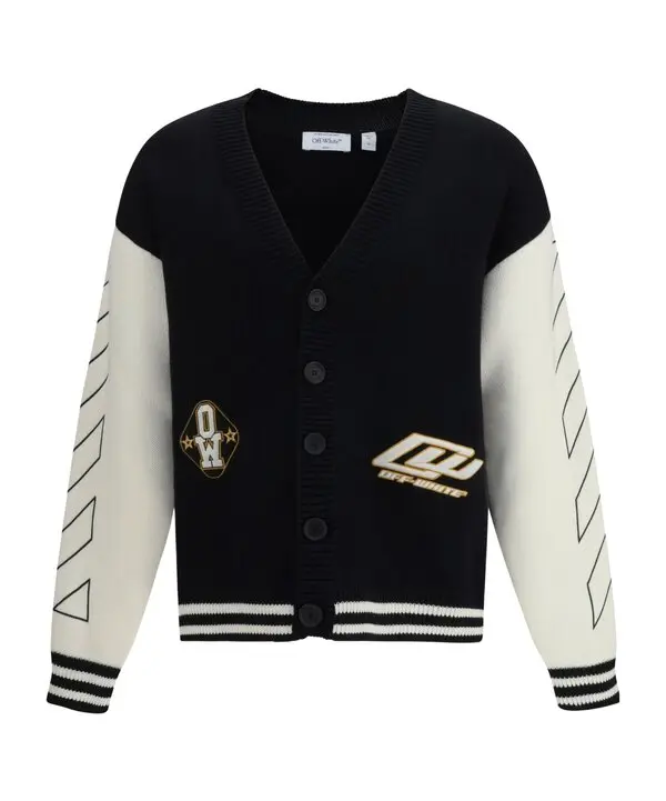 Off-White Star Logo Diagonal Varsity Cardigan - Black