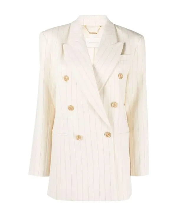 Zimmermann Double Breasted Pinstriped Blazer