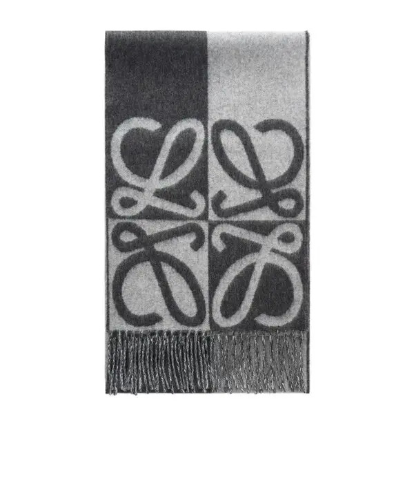 Loewe Tassel Jacquard Scarf - Grey