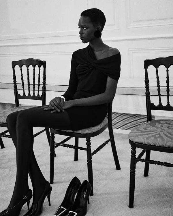 Saint Laurent Ruched One-sleeved Mini Dress