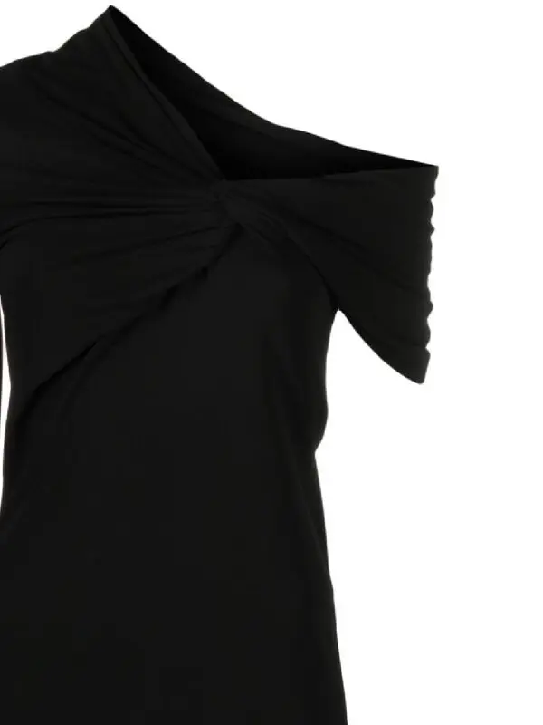Saint Laurent Ruched One-sleeved Mini Dress