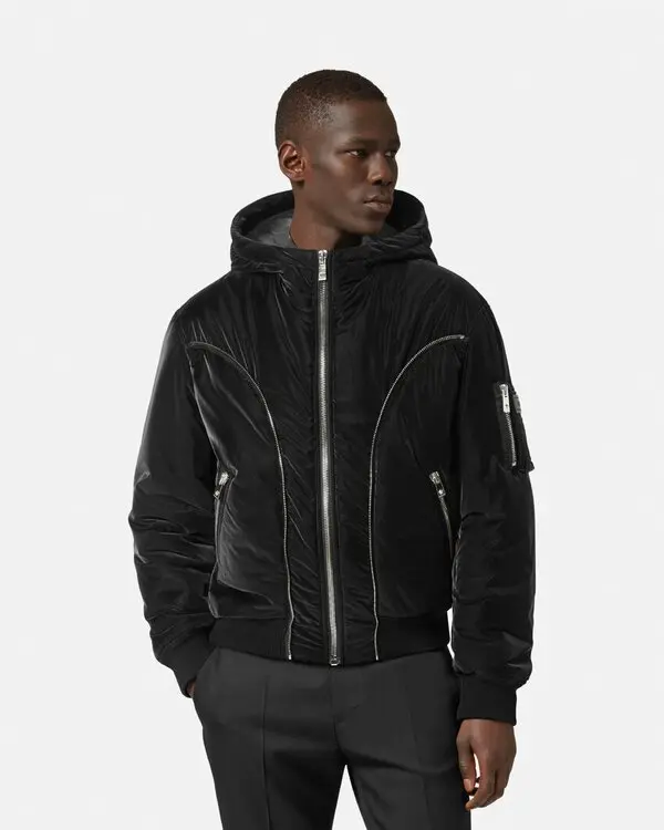 Versace Zip-detailed Hooded Puffer Jacket