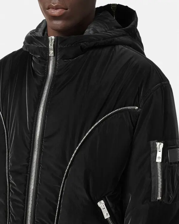 Versace Zip-detailed Hooded Puffer Jacket