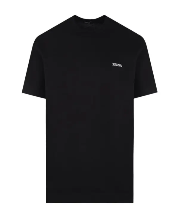 Zegna Logo Embroidered Crewneck T-shirt