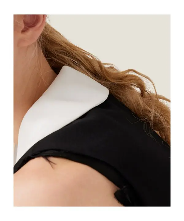 Miu Miu Sleeveless V-neck Button-up Mini Dress - Black