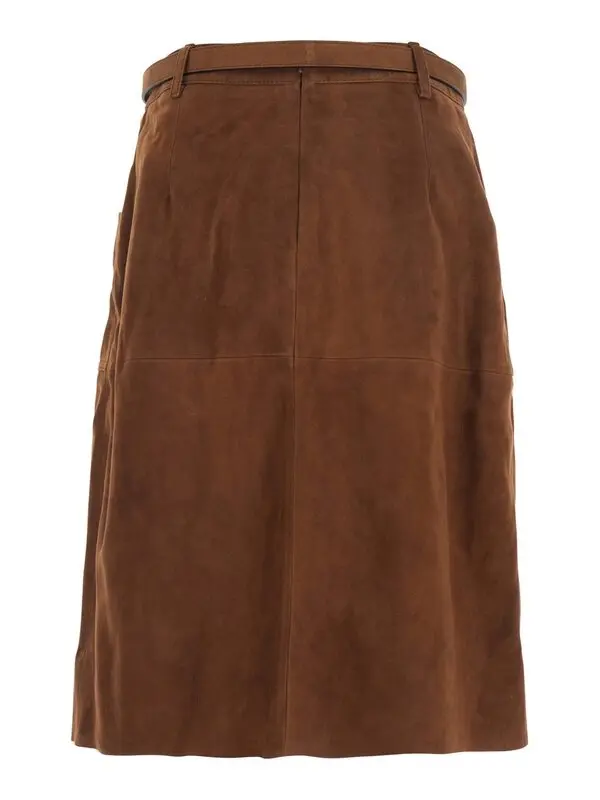 Max Mara Mstennis Belted Midi Skirt