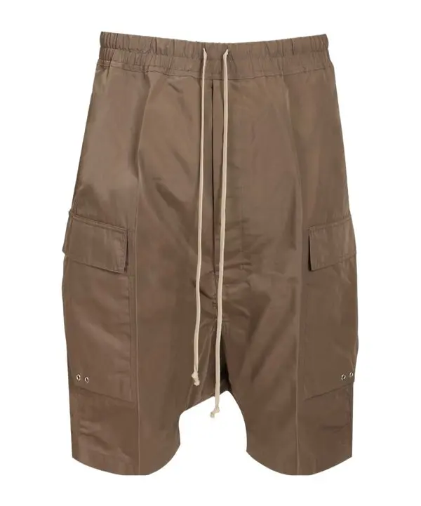 Rick Owens Cargo Shorts With Drawstring Waistband - Brown