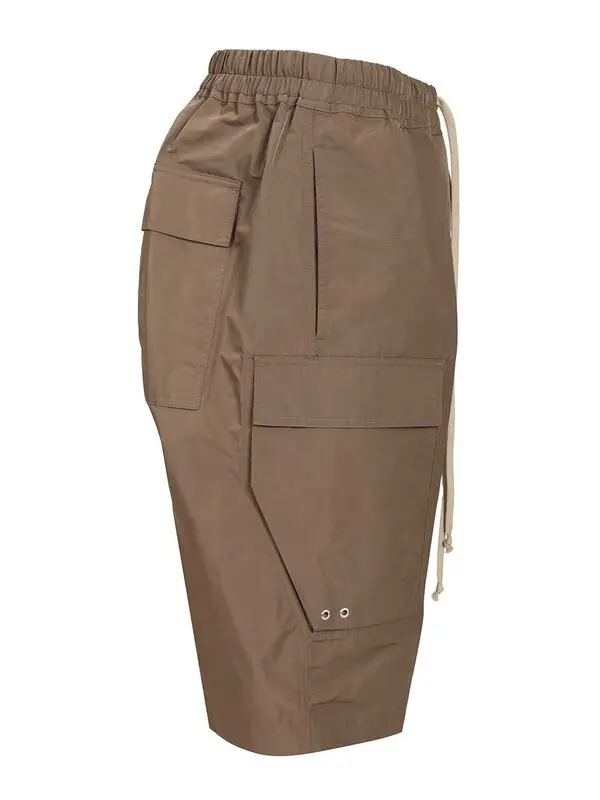 Rick Owens Cargo Shorts With Drawstring Waistband - Brown