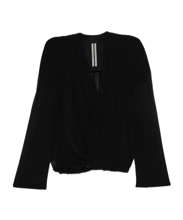 Rick Owens Maria Draped V-neck Jacket - Black