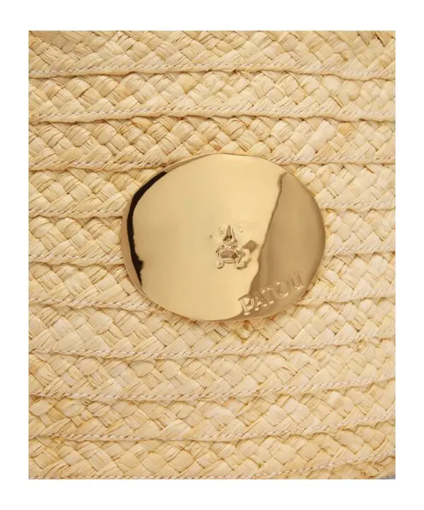 PATOU Logo Raffia Tote Bag - Beige