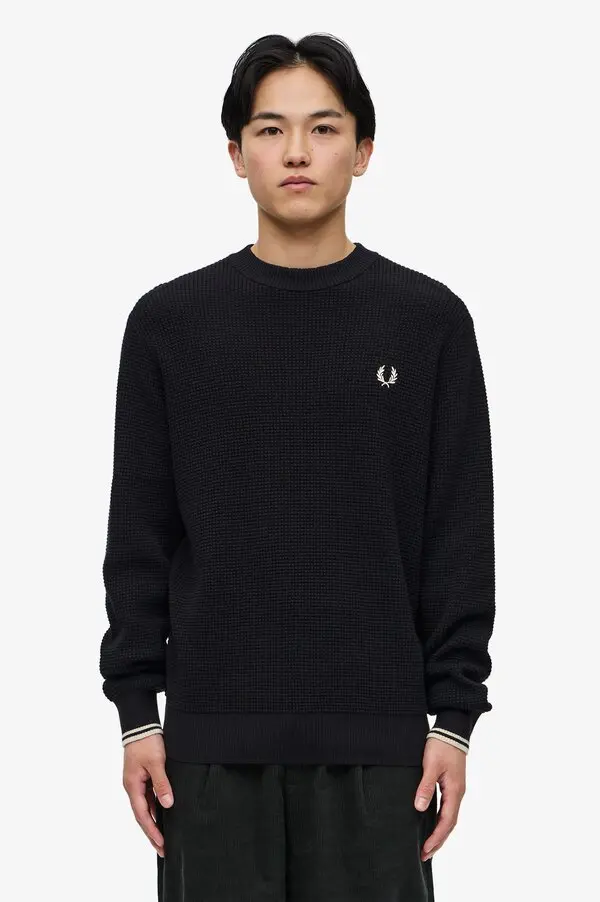 Fred Perry Waffle-knit Crewneck Jumper