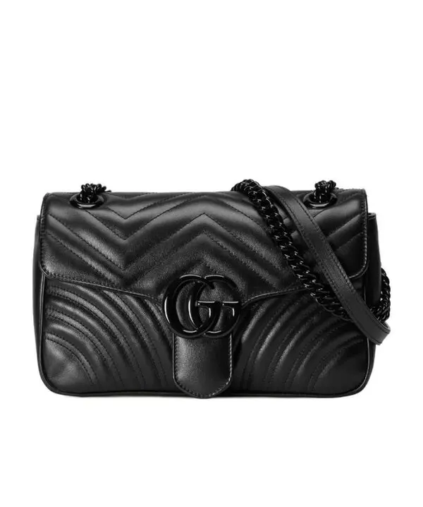 Gucci Gg Marmont Quilted Small Shoulder Bag - Black