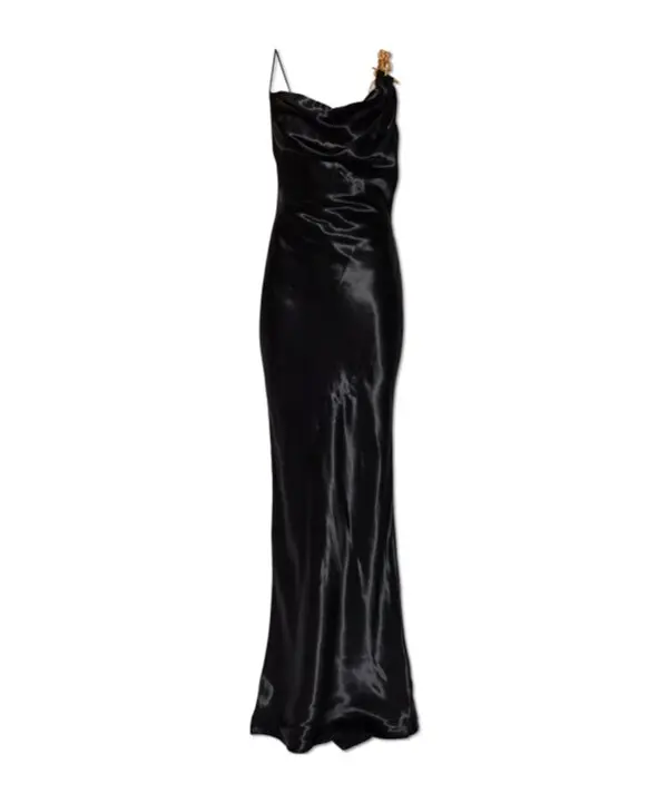 Balmain Cowl Neck Satin Maxi Dress