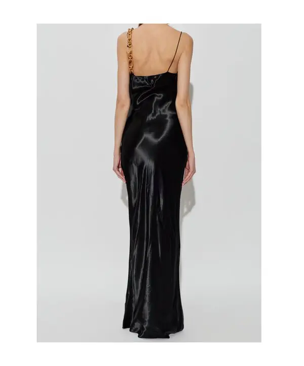 Balmain Cowl Neck Satin Maxi Dress
